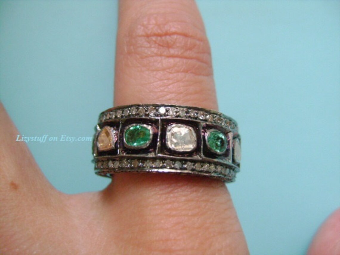 5 Carat Old European Dutch Rose Cut Diamonds&colombian Green | Etsy