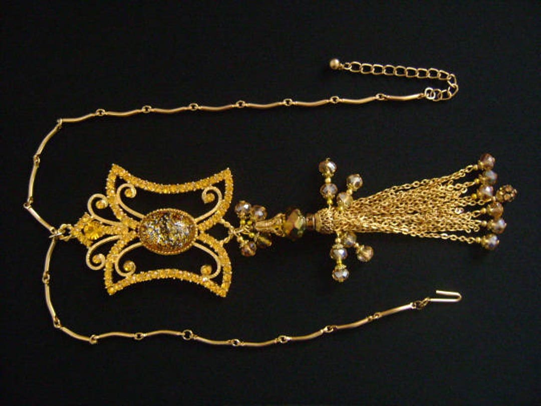 Vintage DODDS William Dodds Jewelry Gold Tone Orange Golden Yellow ...