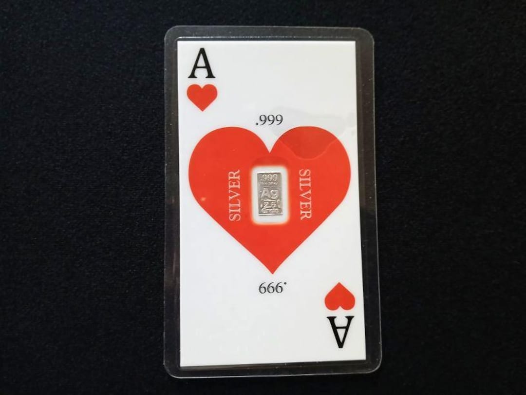 Limited Edition Red Heart Ace of Heart Playing Poker Card With .999 ...