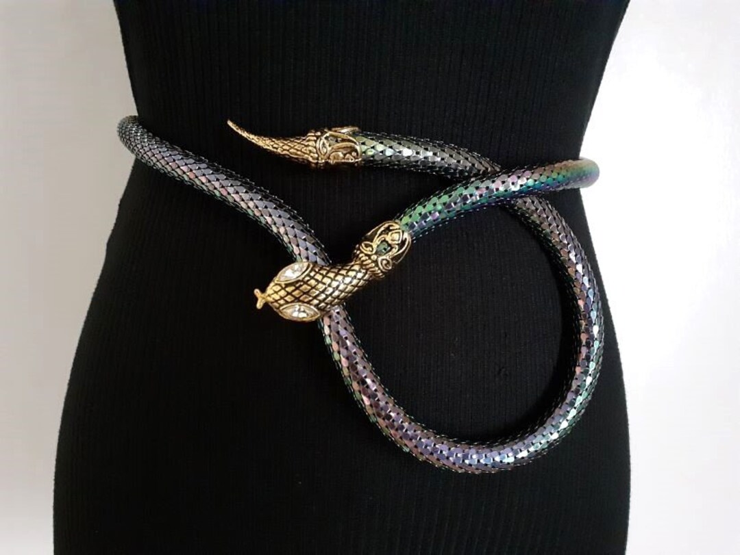 DL Auld Blue Rainbow Iridescent Metal Mesh Body Head Tail Serpent ...