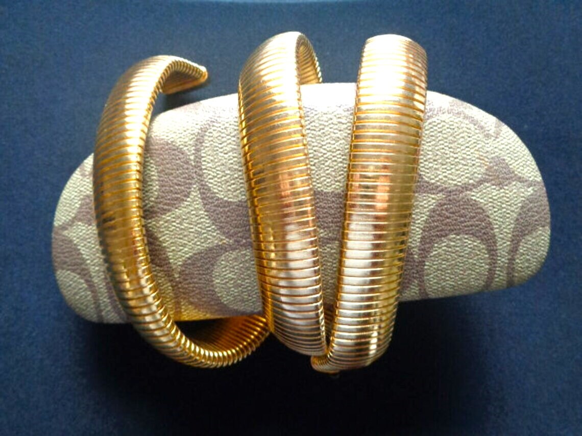 Gorgeous RETRO Mod Vintage Accessories Shiny Gold Tone Metal - Etsy