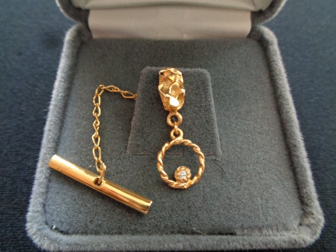 ANSON Men's Jewelry Suit Accessories Nugget Designs Yellow Gold Plated ...