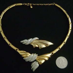 Lovely Vintage PISCITELLI Made in USA Two Tone Gold &silver With Pave ...