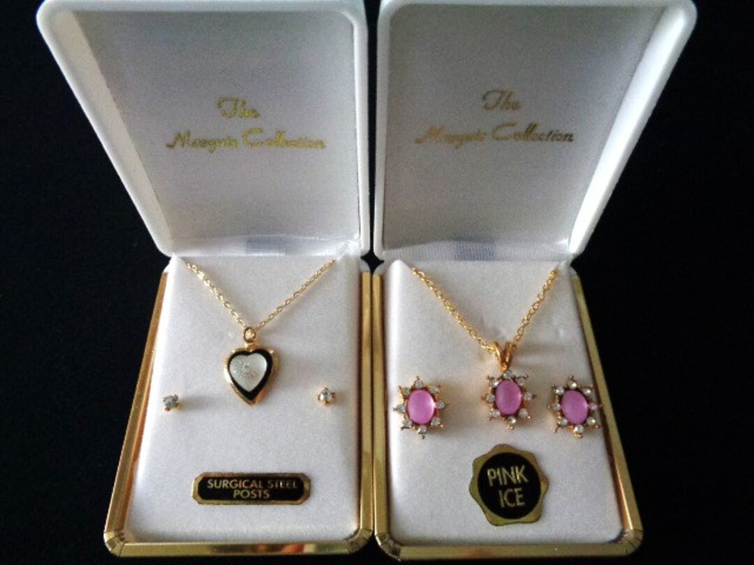 Vintage the Marquis Collection Pink Ice White Frosted Glass Black ...