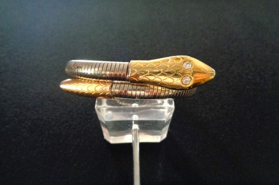 Beautiful Silver &Gold Tone Metal Omega Chain Serpent… - Gem