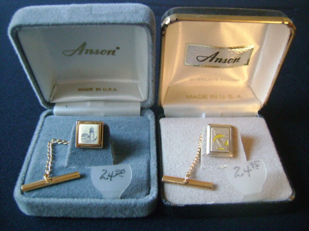 Vintage ANSON Gentlemans Men Jewelry Accessories Tie Tack Lapel Pin ...