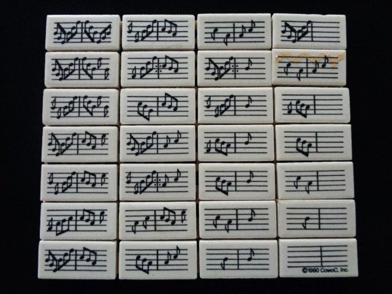 Vintage 1990 Dominotes Musical Notes Designs Dominoes 28 Set - Etsy