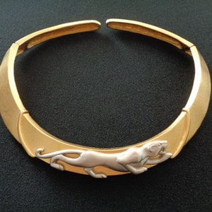 Striking Animal Satin Matte Finish Gold Silver Tone Metal Crouching ...