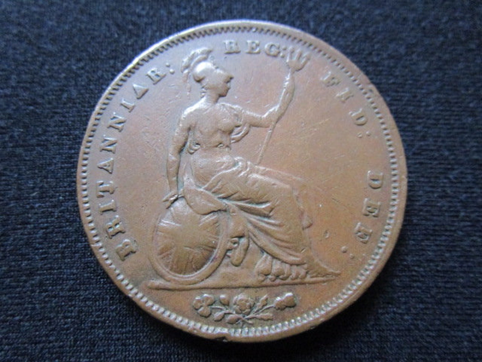 1853 British Large Penny One Cent Vintage Antique Penny Copper Coin ...
