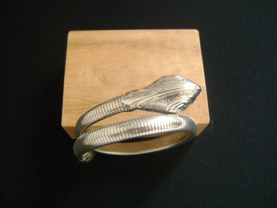 Vintage Silver Exotic Serpent Snake Head Tail Bracele… - Gem