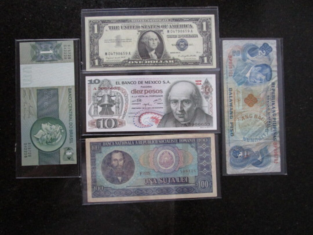 Five Banknote Collection Including US Series 1957 Dollar Bill - Etsy