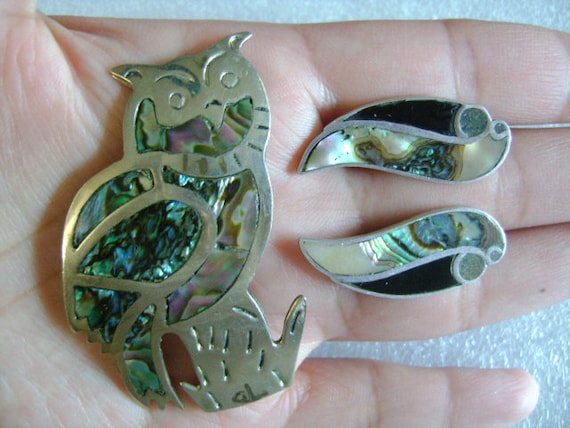 2pcs TAXCO Mexico 925 Mexican Sterling Silver With Abalone | Etsy