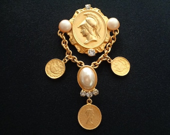Roman Gold Coin Pin Badge - Etsy