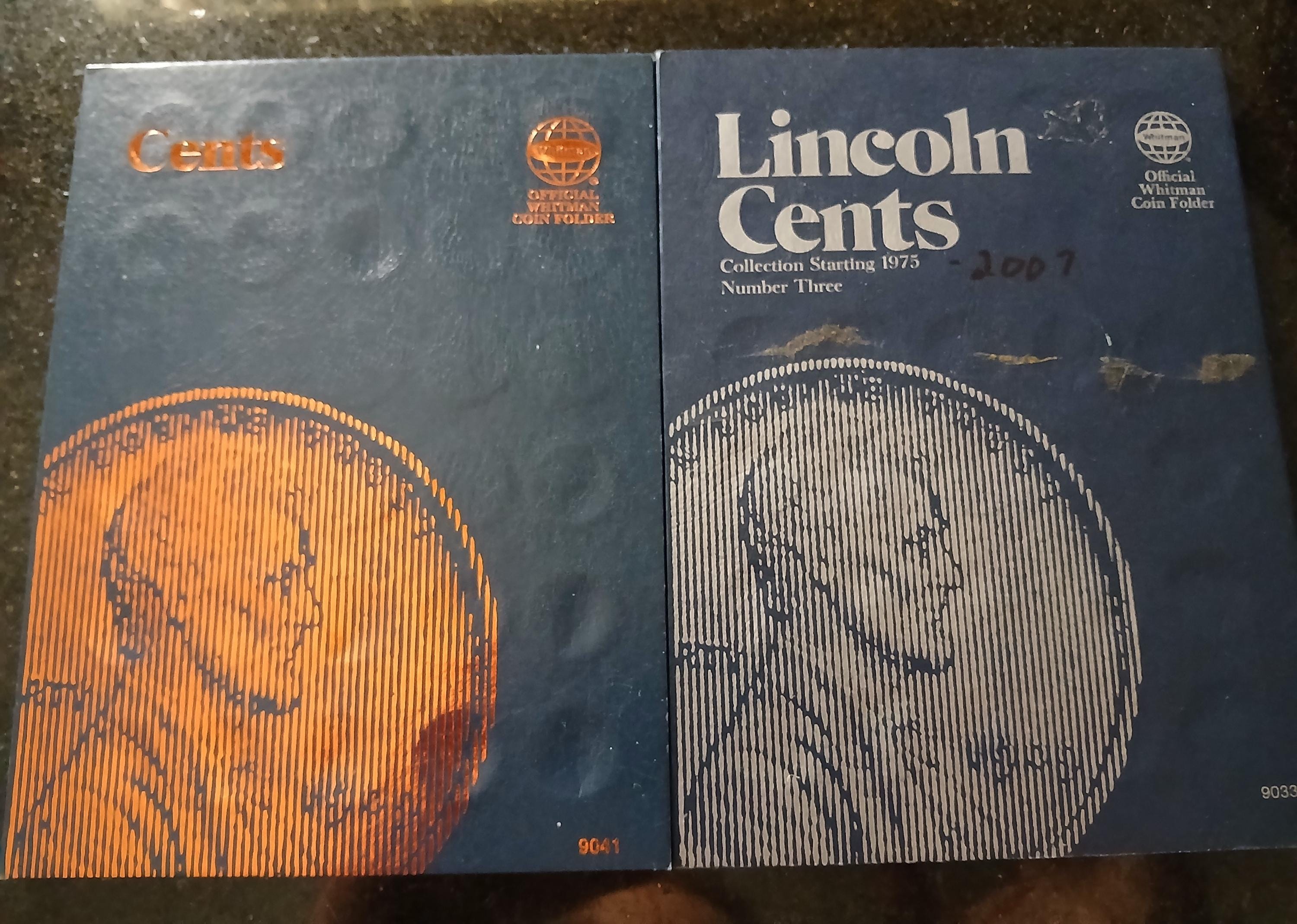 US Lincoln Pennies One Cent Penny Coins Collection in 2 Whitman Folders ...