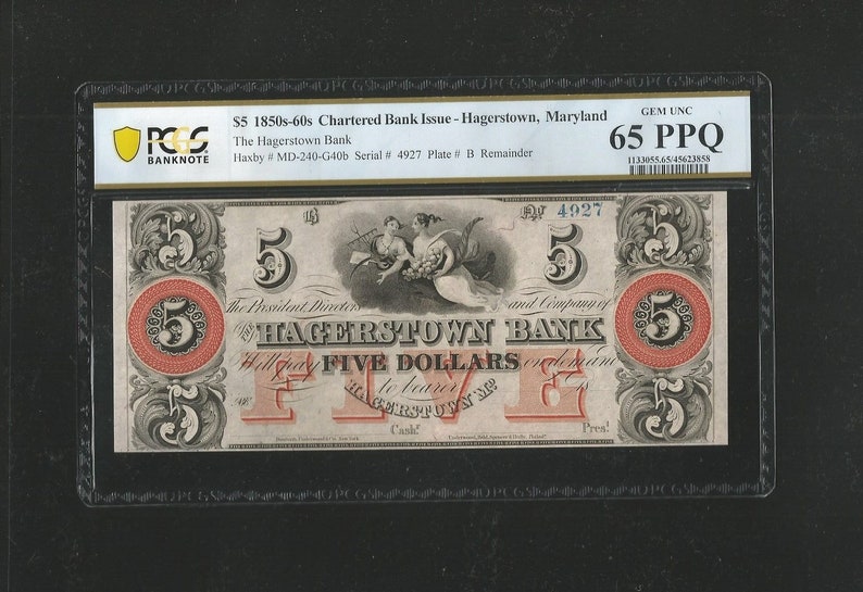 1800 Five 5 Dollar Bill Paper Money Obsolete Remainder Note - Etsy