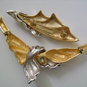 Lovely Vintage PISCITELLI Made in USA Two Tone Gold &silver With Pave ...