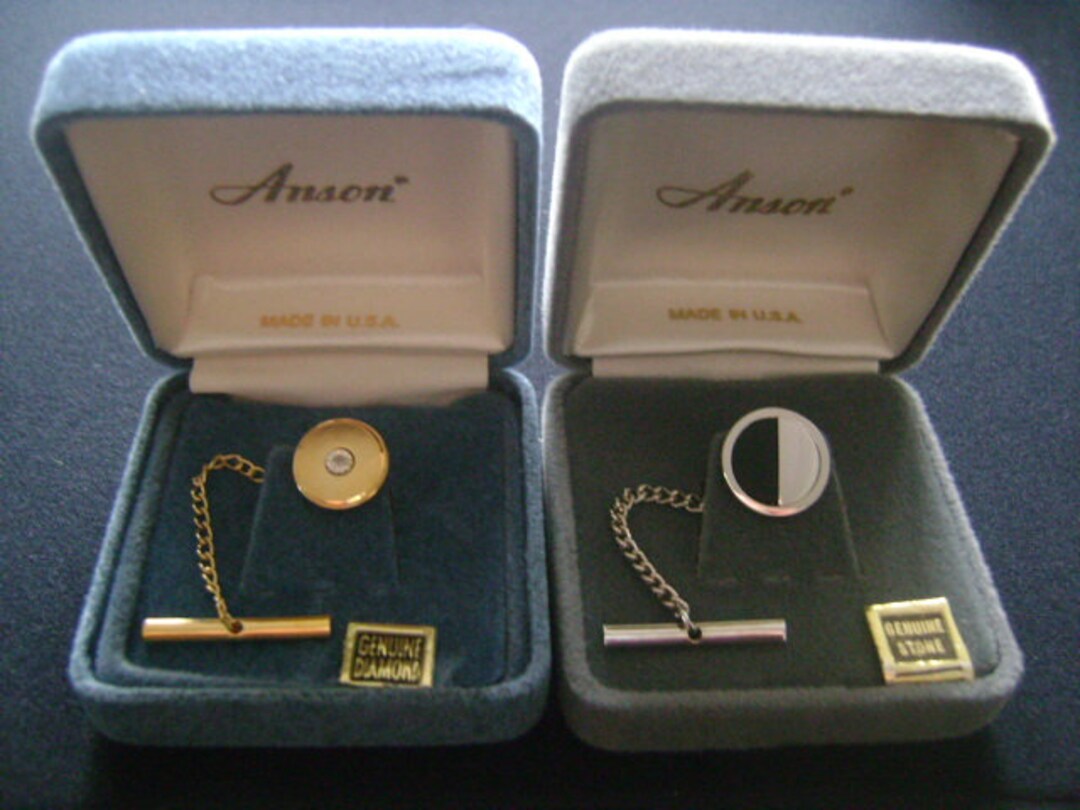 Vintage ANSON Exclusive Gentleman's Jewelry Accessories Lot 2 Tie Tacks ...