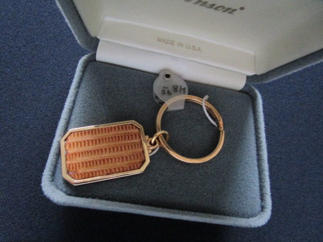 Vintage ANSON Yellow Gold Tone With Snake Skin Leather Inlay ...