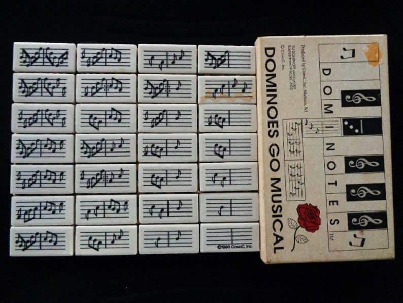 Vintage 1990 Dominotes Musical Notes Designs Dominoes 28 Set - Etsy