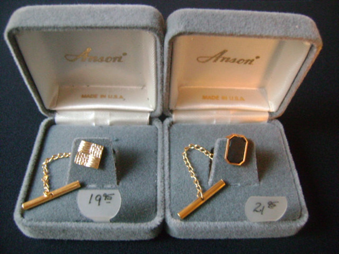 Vintage ANSON Gentleman's Jewelry Accessories Lot 2 Tie Tacks Lapel Pin ...