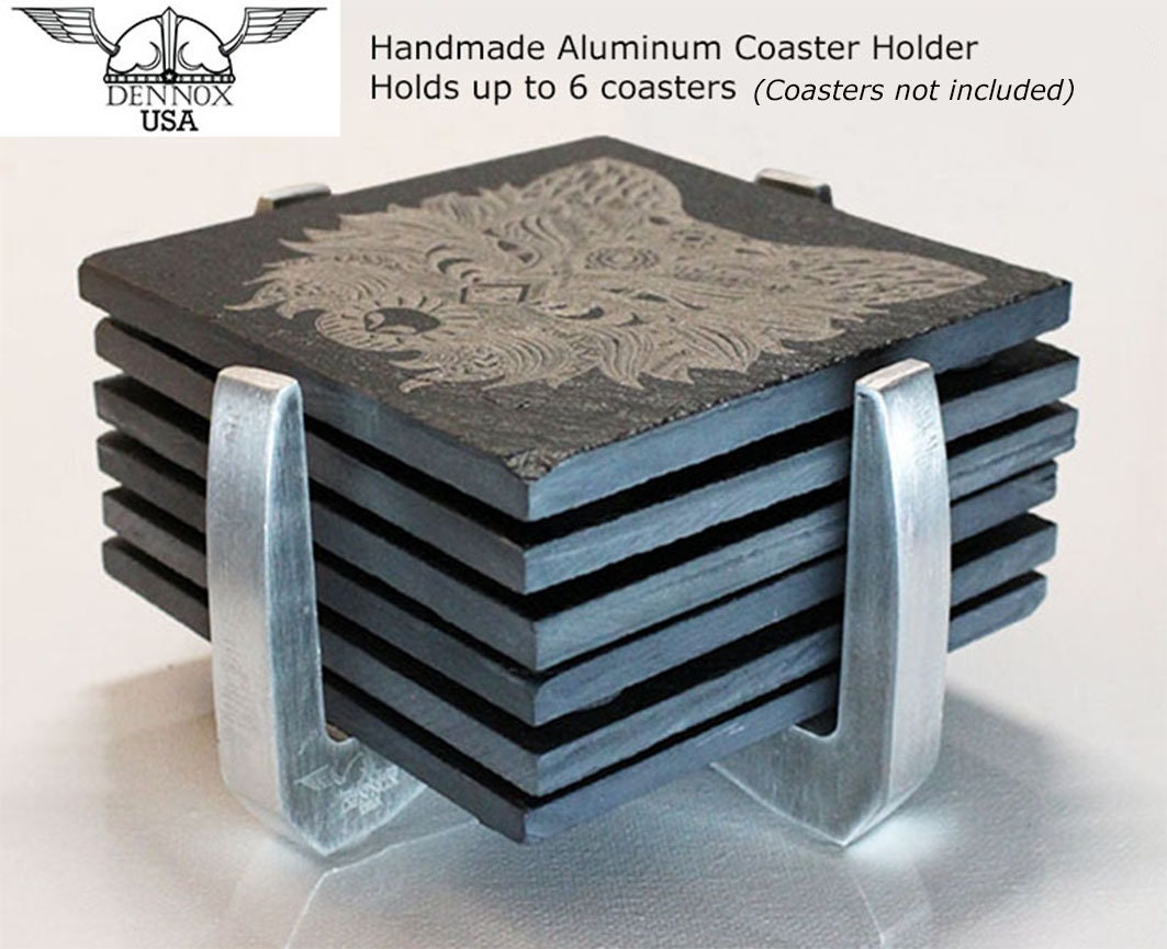 Drink Coaster Holder - Hand Made - Solid Aluminum - Made in USA - Etsy