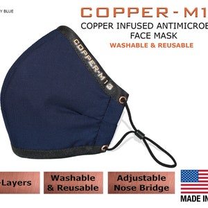 5 Layer Copper Infused Face Mask - Reusable & Washable - Etsy
