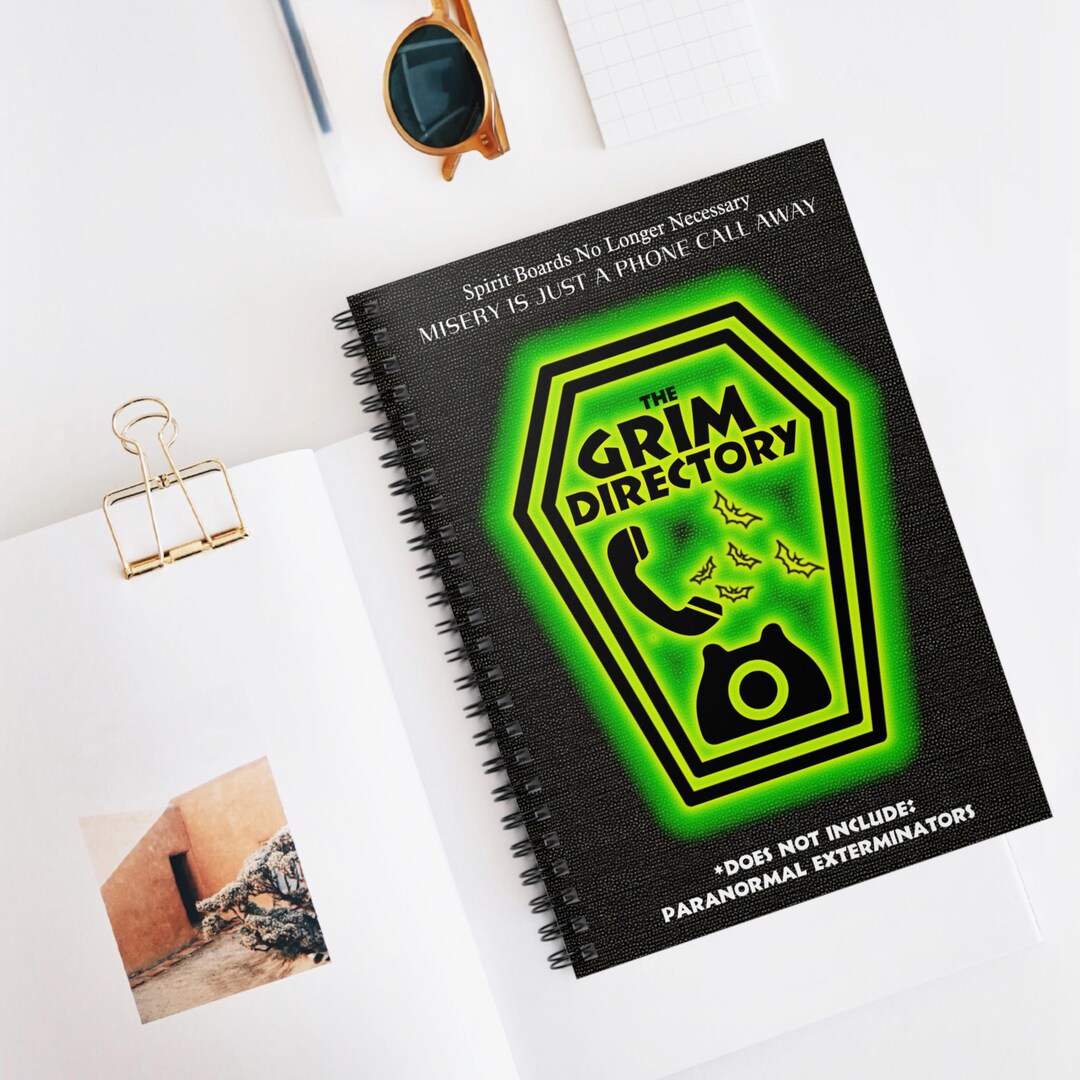 Spiral Notebook the GRIM Directory, Horror Spoof Journal, Funny Fake ...