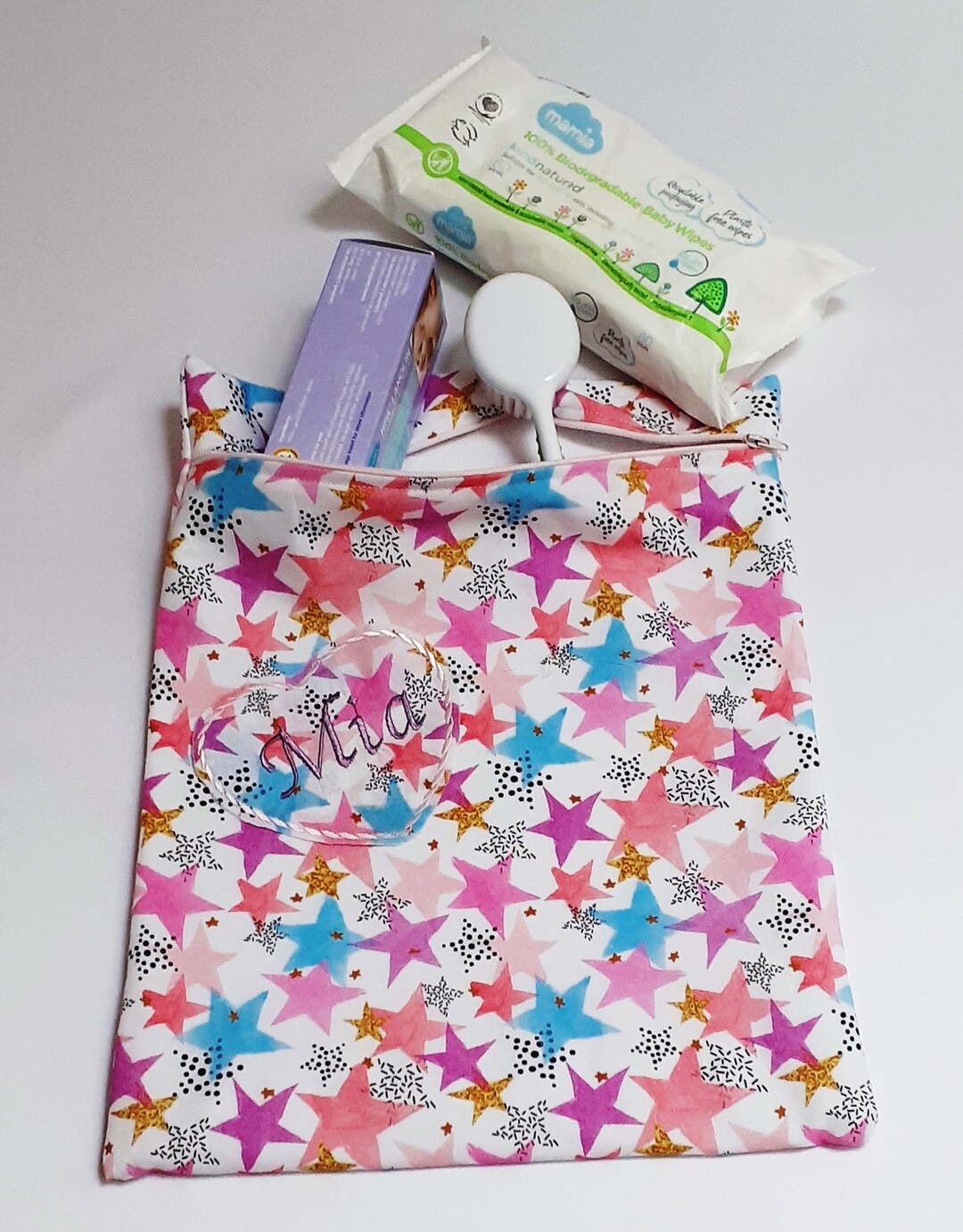 Wet Bag With Zip Cotton Design Fabric Waterproof Baby Nappy Bag 30x35 ...