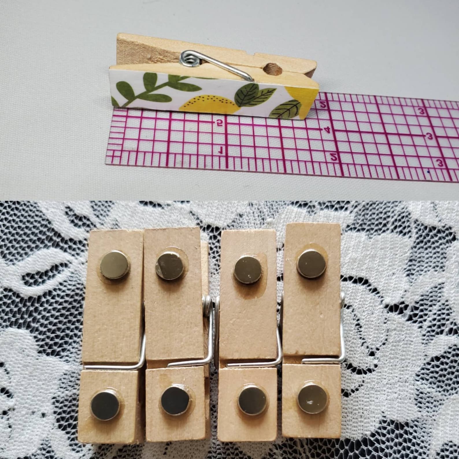 Magnetic Clothes Pins, Clothespins, Paper Clip, Refrigerator Magnet ...