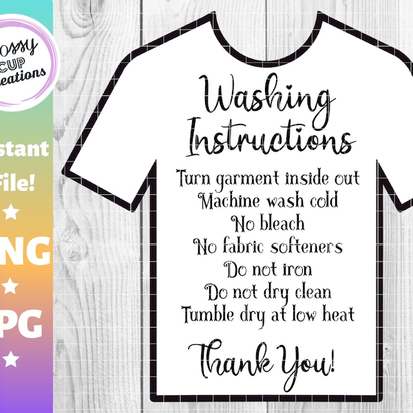 Dtf Care Instructions Svg - Etsy UK