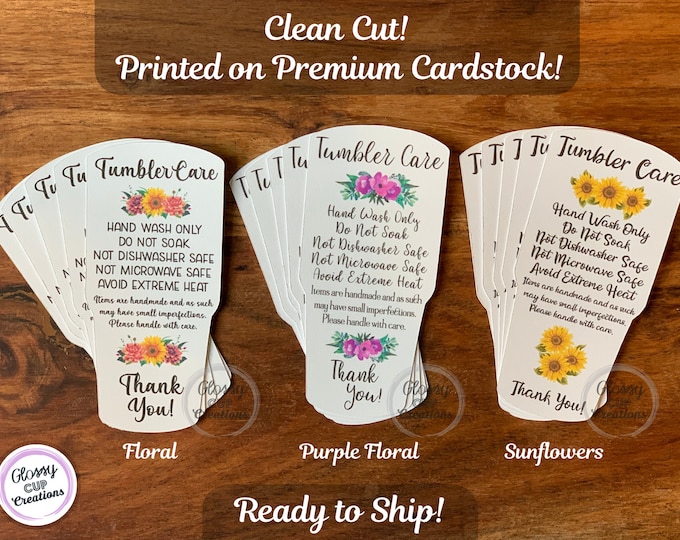 Tumbler Care Instruction Sticker Instant Download JPG PNG - Etsy
