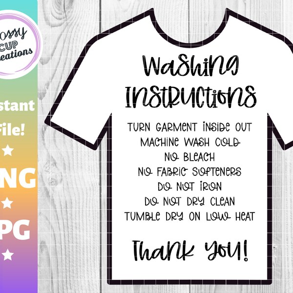 Sublimation Shirt Care Card - Etsy