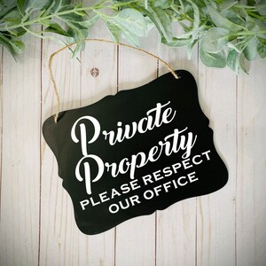 Private Property Please Keep Out, 8x10 Chalkboard Sign With Jute Twine ...
