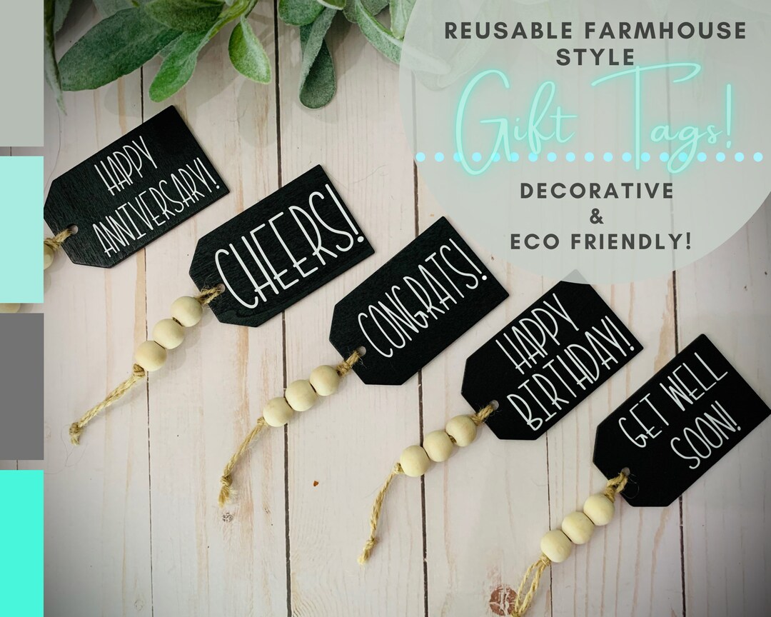 Reusable Rustic Farmhouse Chalkboard Gift Tags - Etsy