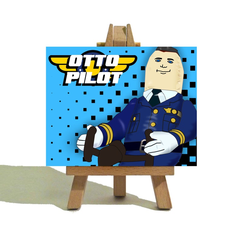 AIRPLANE MOVIE ART Otto Pilot Classic Movie Miniature | Etsy