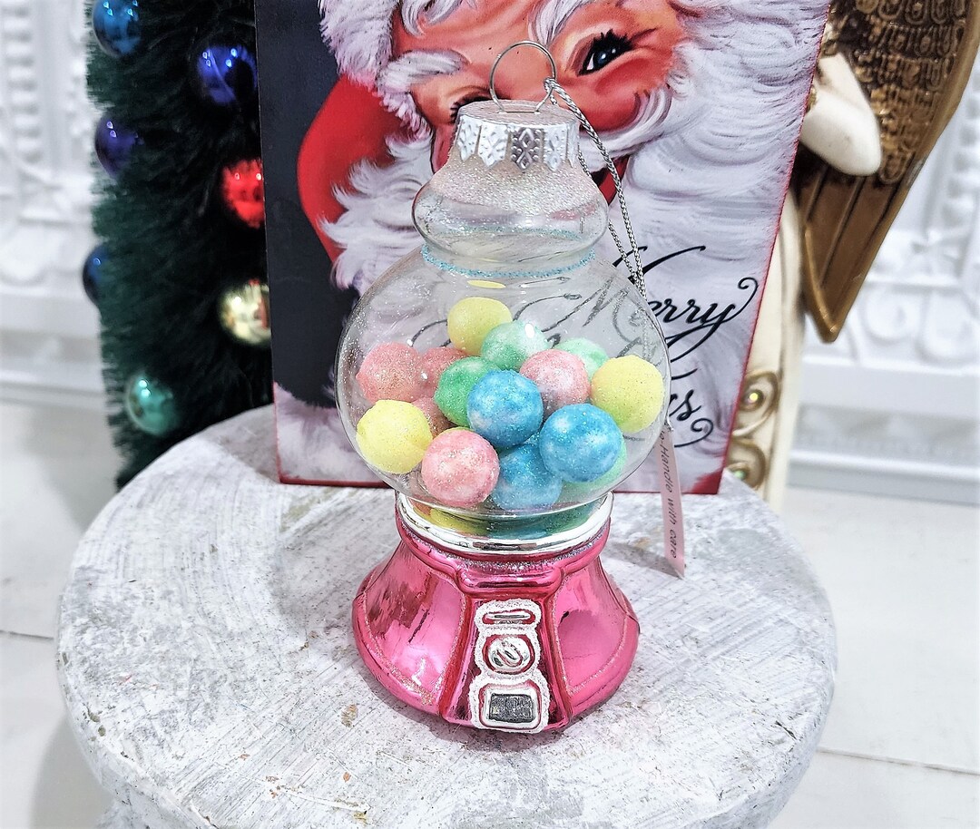 Blown Glass Gumball Machine Christmas Ornament - Etsy