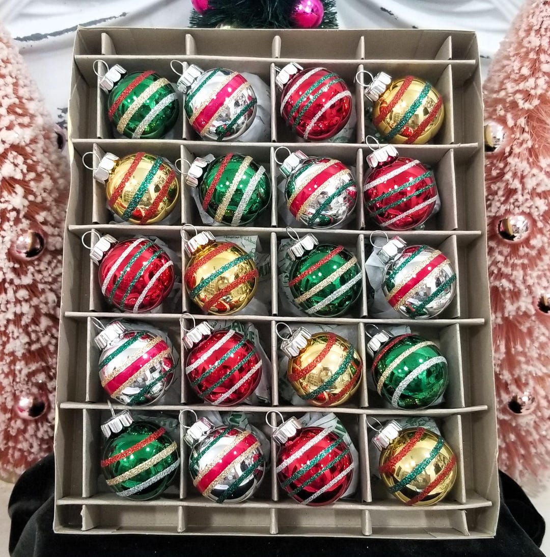 20 Traditional SHINY BRITE Feather Tree Christmas Ornaments ...