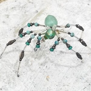 Natural Stone Beaded Spider Brooch Poseable Legs - Jadeite - Etsy