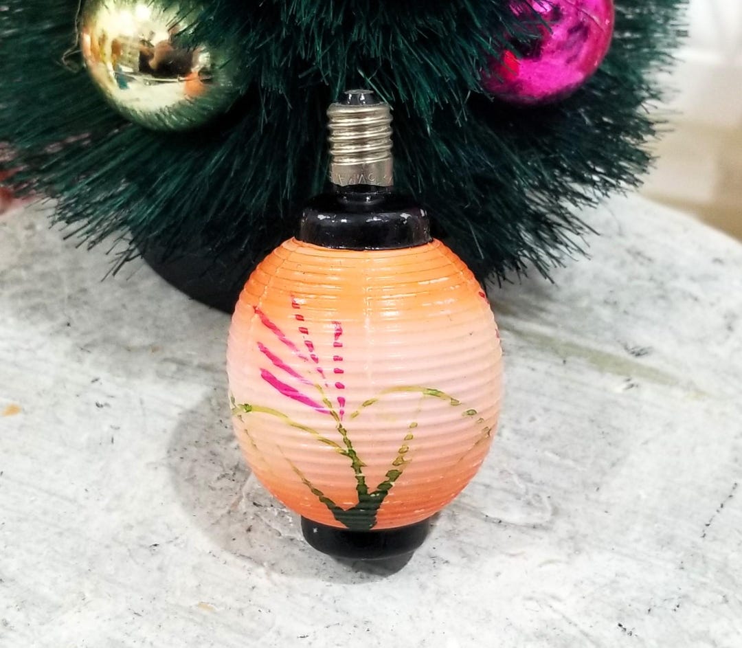 Vintage Figural Chinese Lantern Milk Glass Christmas Tree Light Bulb ...