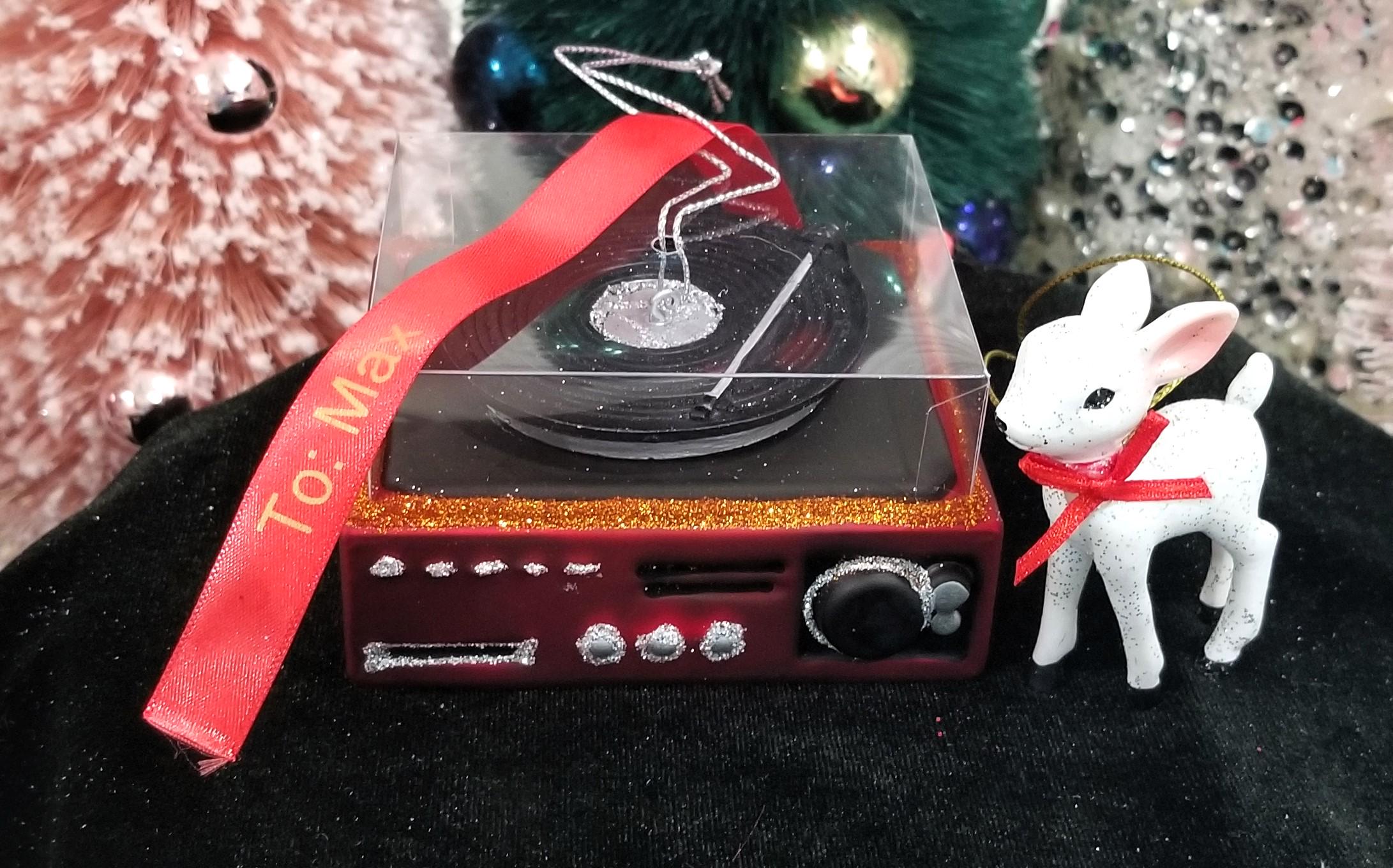Blown Glass Record Player Christmas Ornament Vinyl Record ...