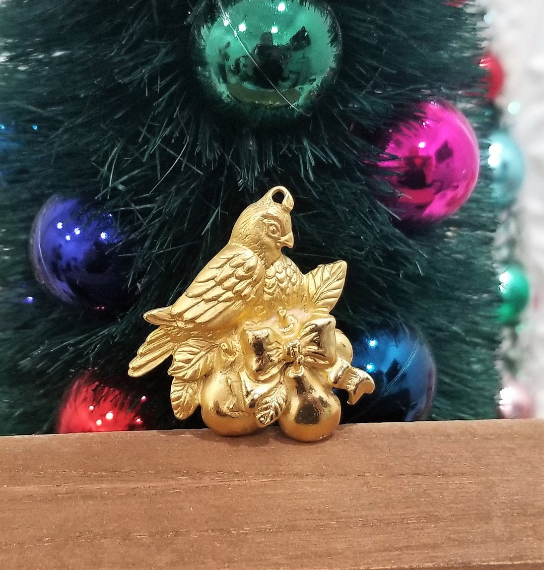 Vintage ROBIN RUSH Partridge in A Pear Tree Christmas Brooch - Etsy