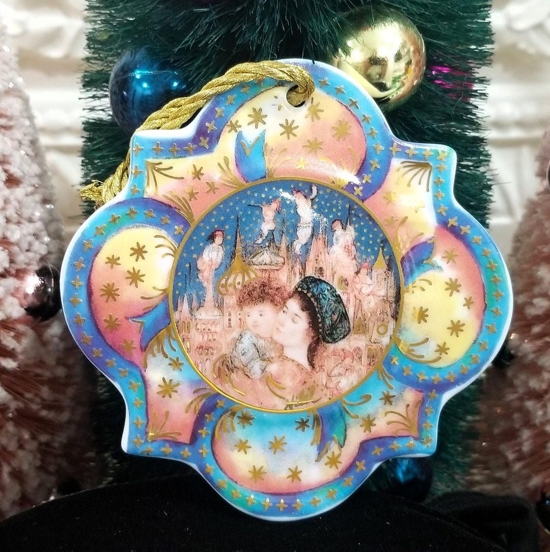 1993 Edna Hibel Vintage Porcelain Christmas Ornament "holiday Joy ...