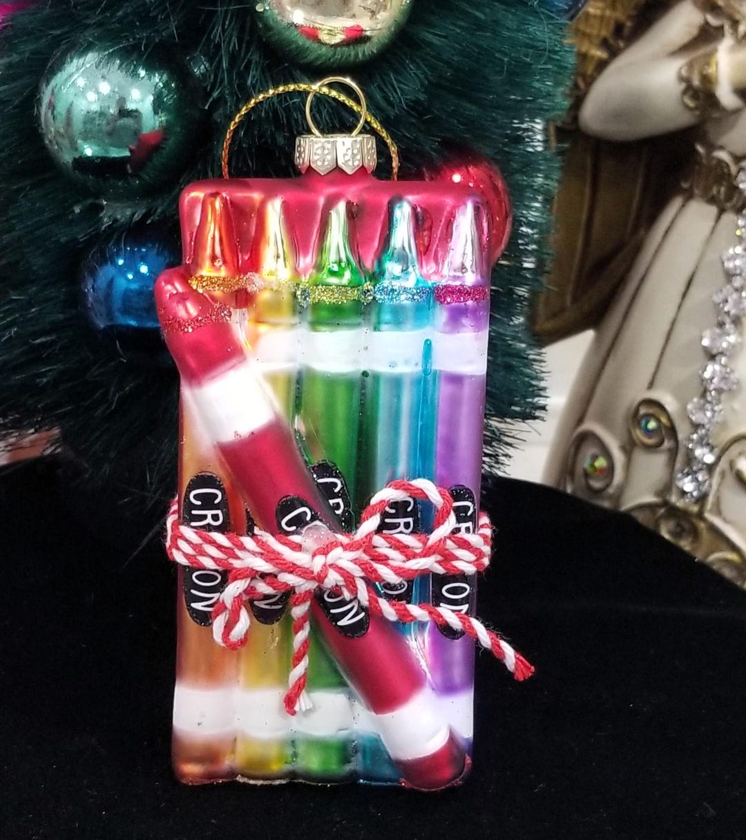 Cute Blown Glass Box of Crayons Christmas Ornament Coloring Crayola ...