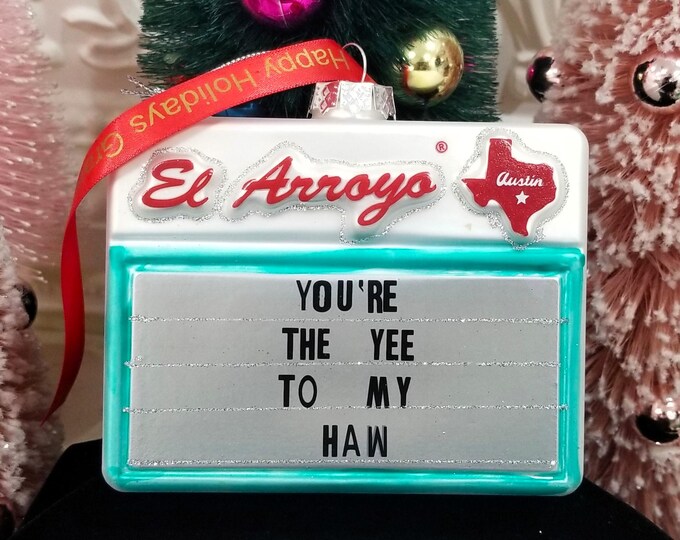 Blown Glass EL ARROYO Restaurant Sign Christmas Ornament Austin ...