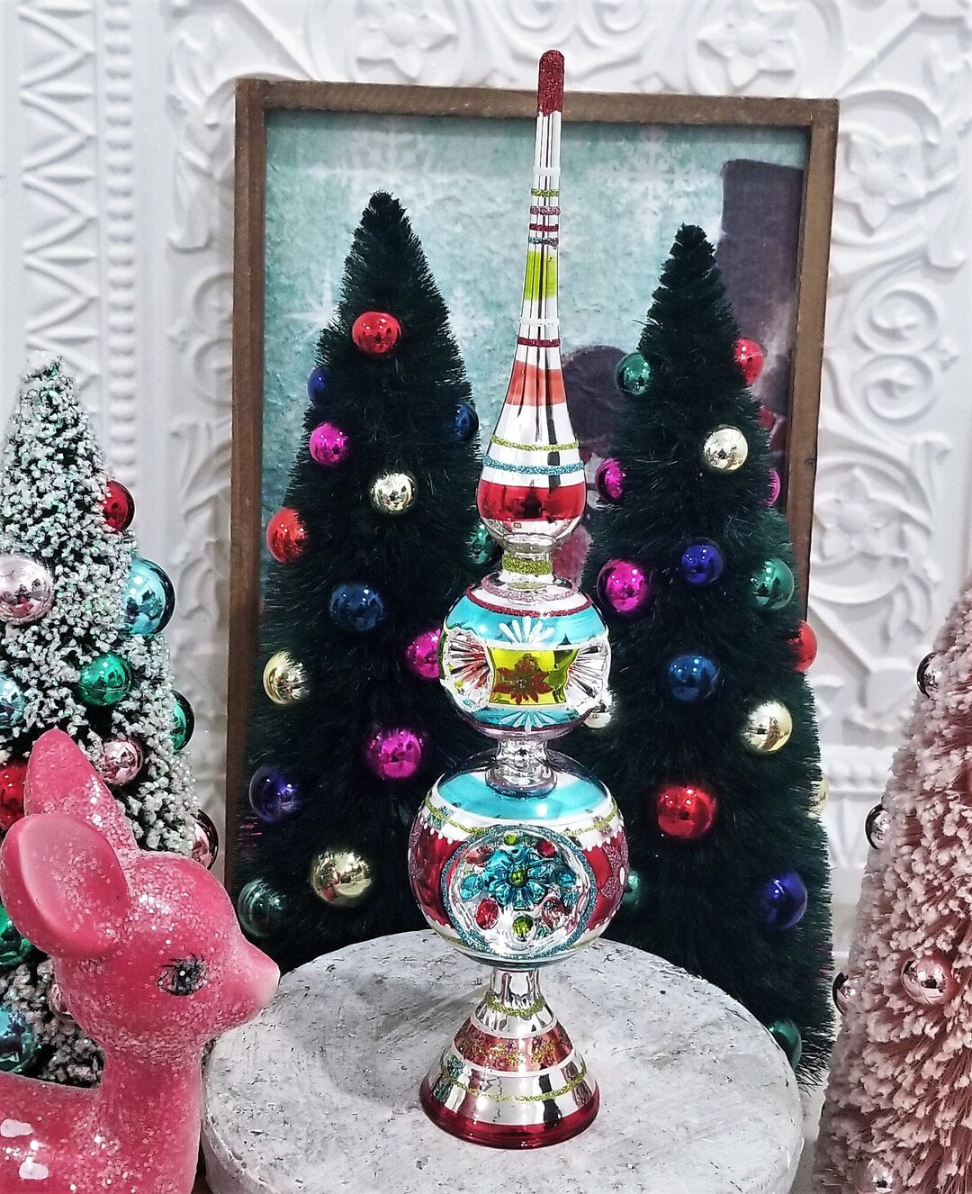 Shiny Brite Triple Indent Reflector Finial Tree Topper Christopher ...