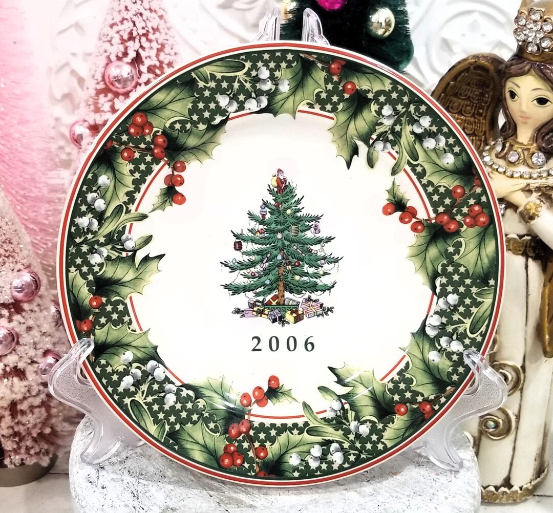 Spode Annual Christmas Tree Plate 2006 Collector - Star Holly Berries ...