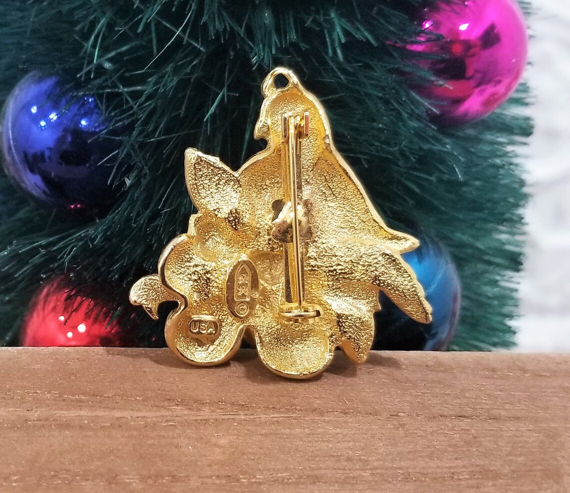 Vintage ROBIN RUSH Partridge in A Pear Tree Christmas Brooch - Etsy