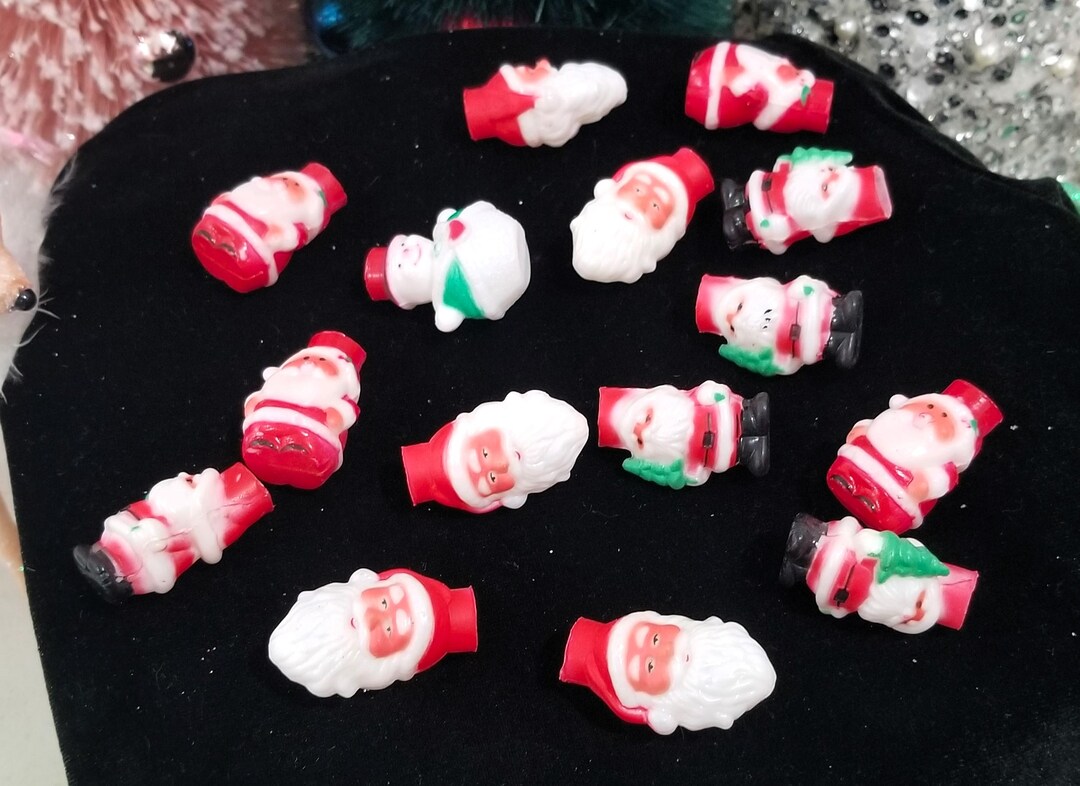 15 Vintage Celluloid Christmas Light Covers Figural Santa Snowman - Etsy