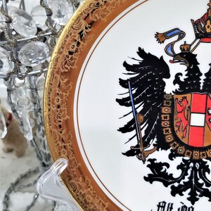 Edelstein Bavaria Gold Encrusted Austria Hungary Coat of Arms Plate 7. ...