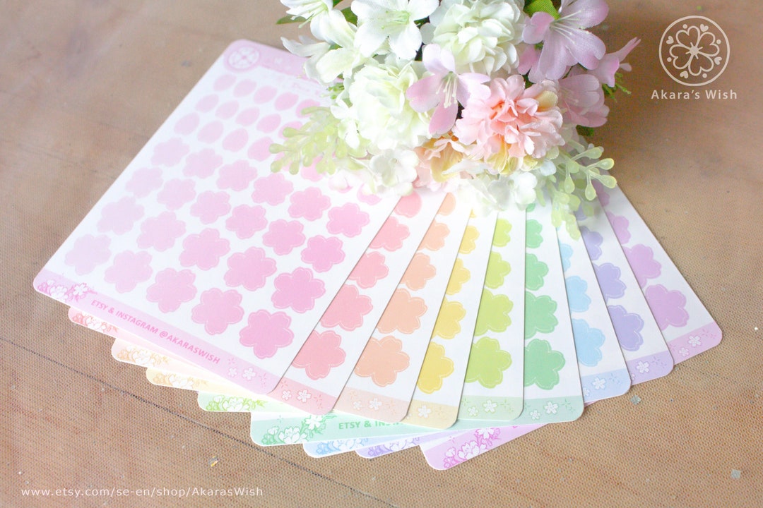 BUNDLE Sakura Deco Sticker Sheet Japanese Spring Flowers Cute Kawaii ...